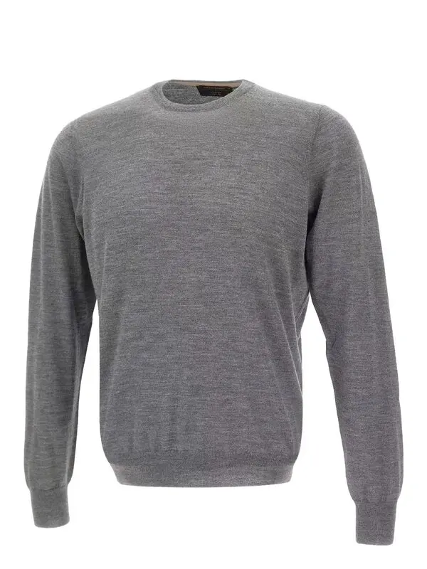 GRAN SASSO Crew-neck Mélange Sweater - Grey