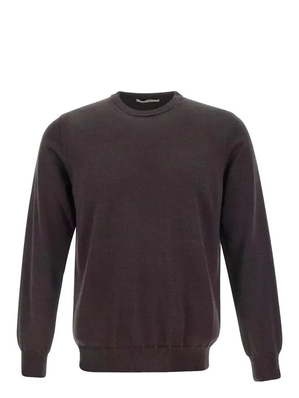 KANGRA Crew-neck Ribbed Sweater - Brown