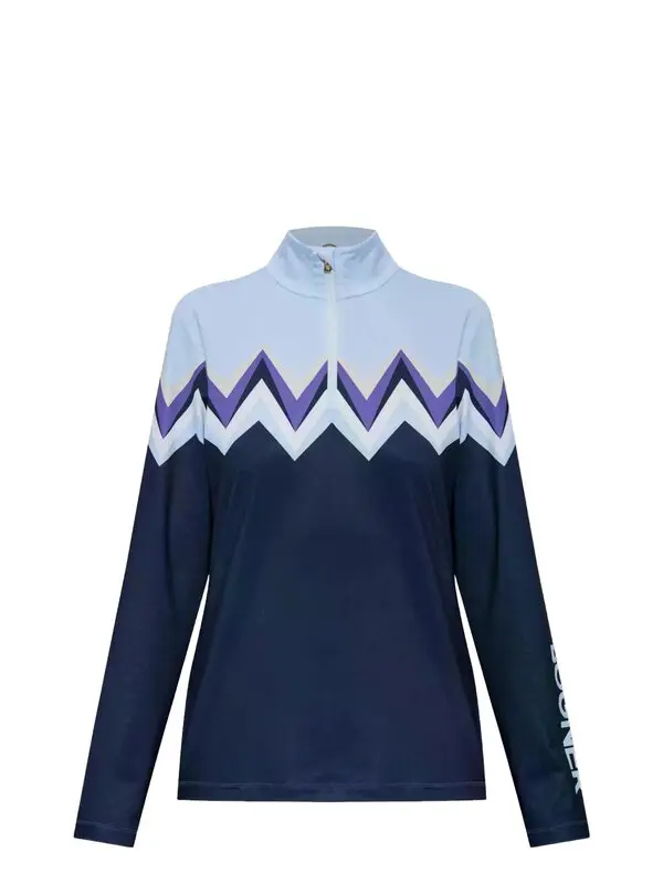 Bogner Beline Zigzag-pattern Zip T-shirt - Blue