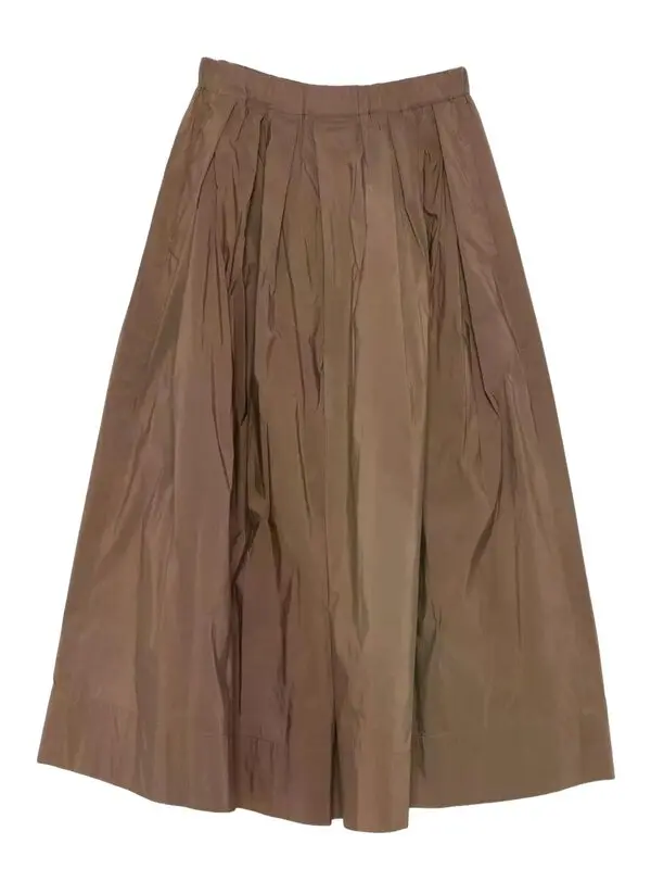 Max Mara Pleated Midi Skirt - Brown