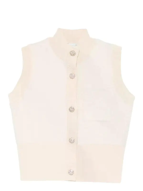 BLUGIRL Buttoned Sleeveless Cardigan - Neutrals