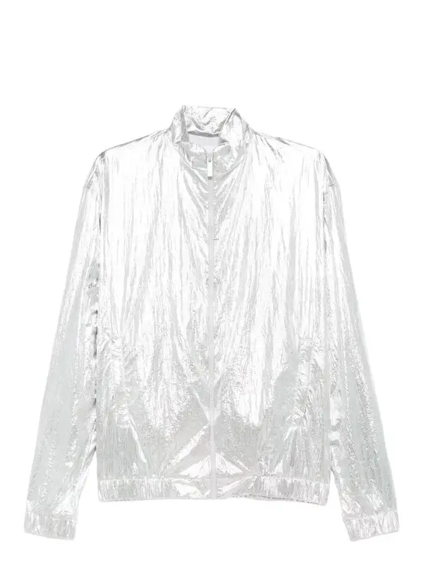 MEDEEA Metallic-effect Zip-up Jacket - Silver