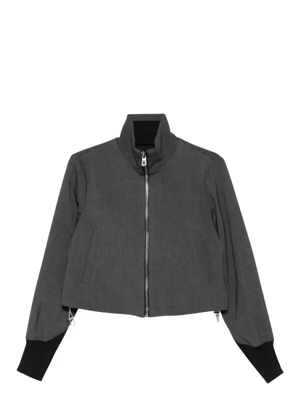 Pinko Cropped Bomber Jacket - Grey
