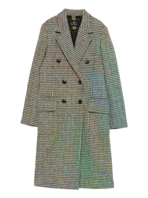 Paul Smith Houndstooth Coat - Black