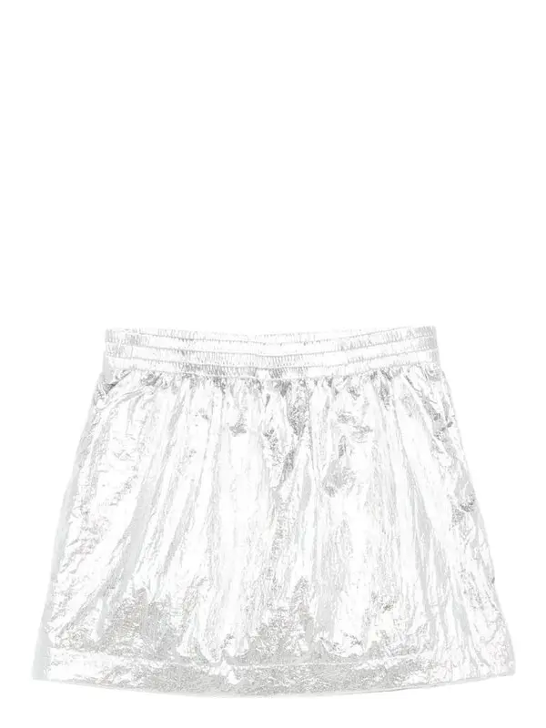 MEDEEA Elasticated Waist Mini Skirt - Silver