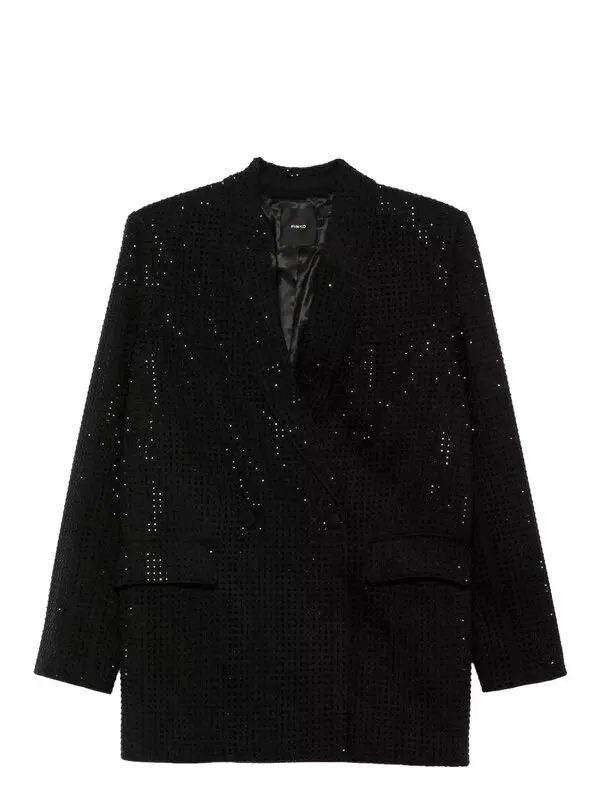 Pinko Double-breasted Embellished Blazer - Black