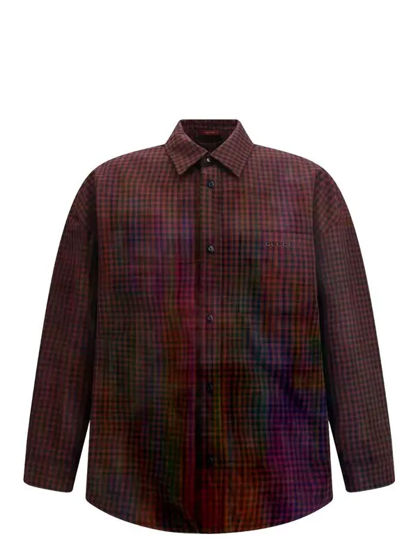 Gucci Check-pattern Cotton Overshirt - Red