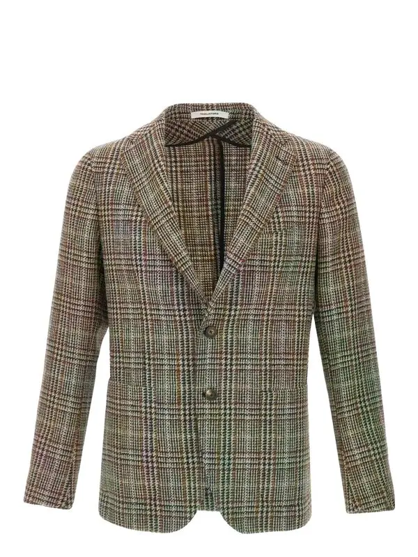Tagliatore Single-breasted Houndstooth Blazer - Brown