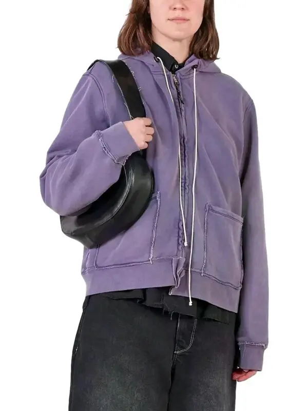CAMIEL FORTGENS Frayed Zip Hoodie - Purple
