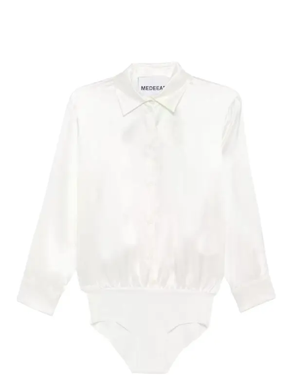 MEDEEA Button-up Silk Shirt - White