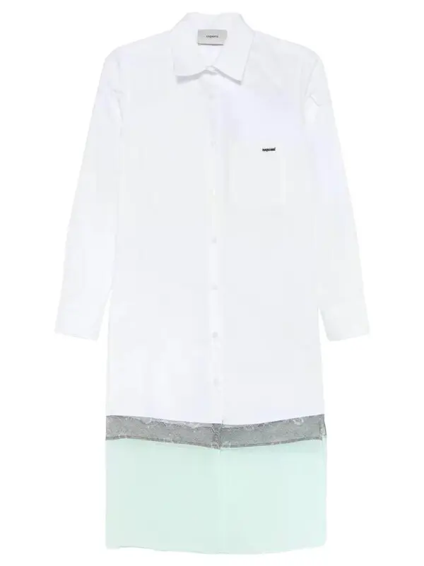 Coperni Layered Shirt Dress - White