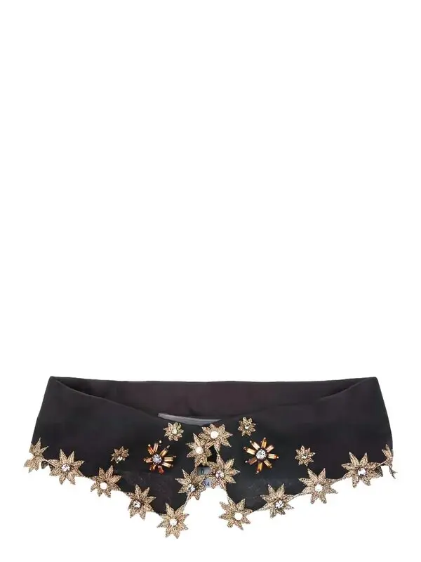 Alberta Ferretti Embellished Star Tie - Black