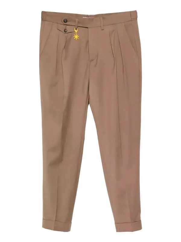 MANUEL RITZ Wool Blend Straight-leg Trousers - Brown