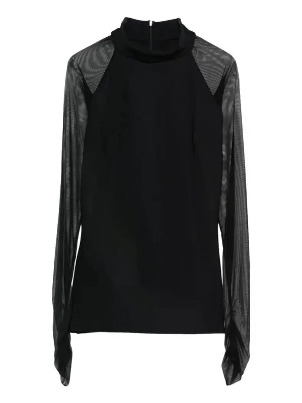 Chiara Boni La Petite Robe Illusion Mesh Blouse - Black