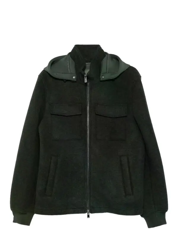 MANUEL RITZ Zip-up Hooded Bomber Jacket - Green