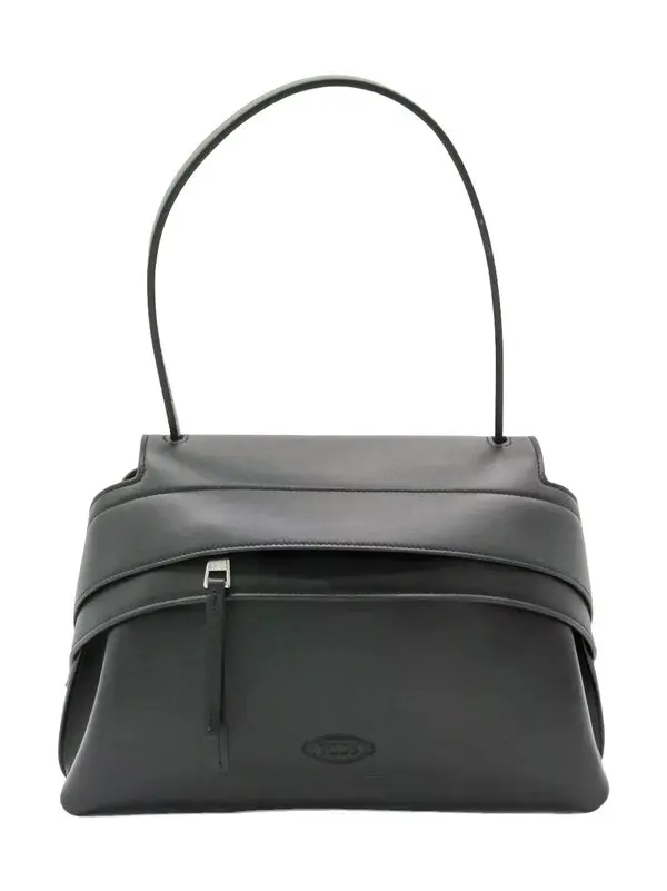 TOD'S Wave Leather Shoulder Bag - Black