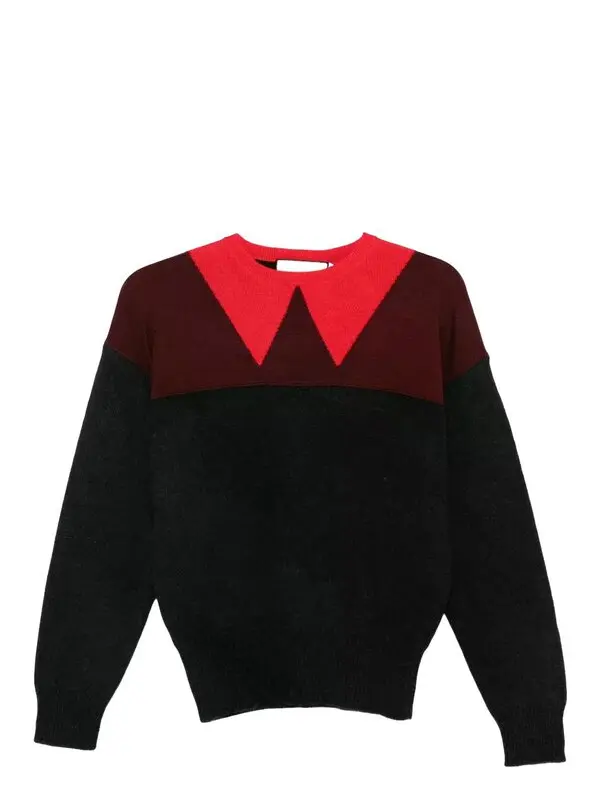 Plan C Colour-block Jumper - Grey
