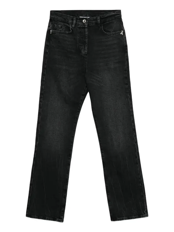 Patrizia Pepe Logo-appliqué Straight Leg Jeans - Black