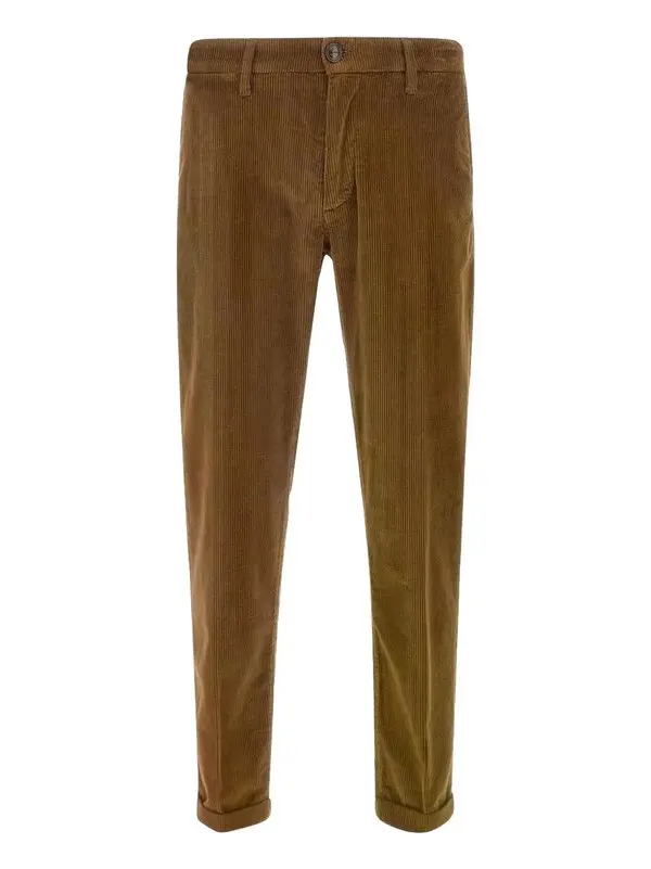 RE-HASH Corduroy Cuffed Trousers - Brown