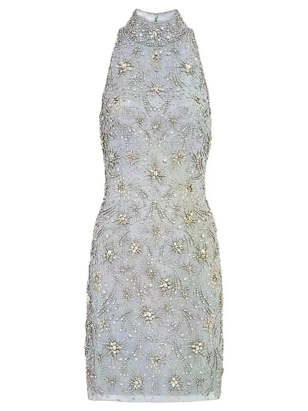 Jenny Packham Starry Night Embellished Mini Dress - Blue