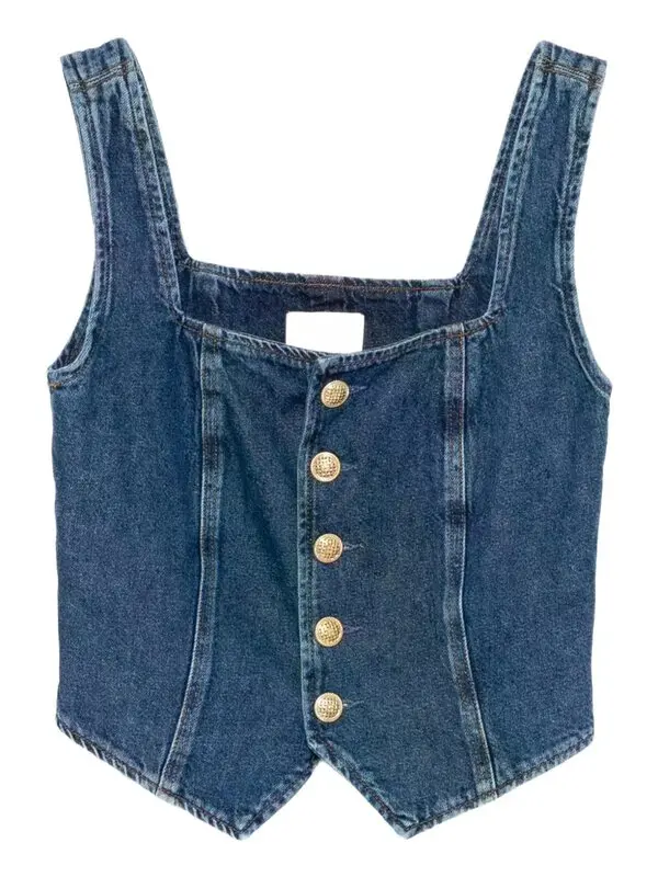 REFORMATION Denim Top - Blue