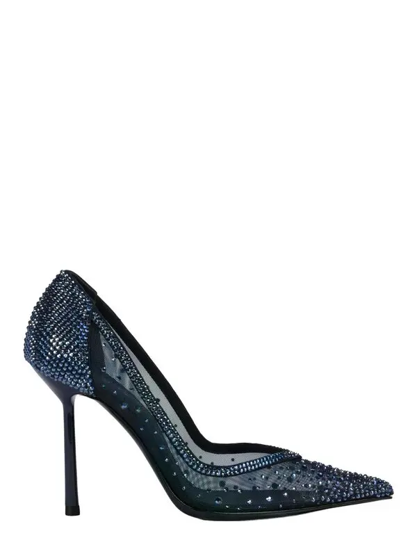 LE SILLA 100mm Nicole Crystal-embellished Mesh Pumps - Blue