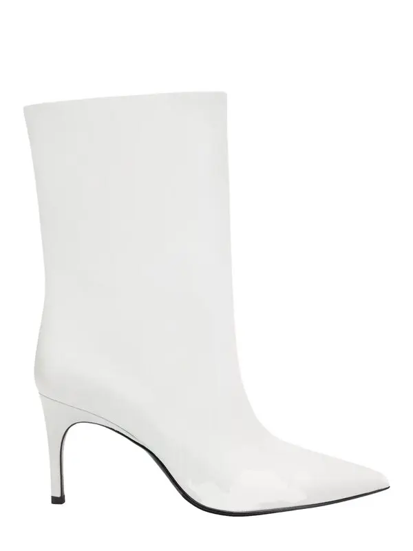 POTAMY 90mm Leather Ankle Boots - White