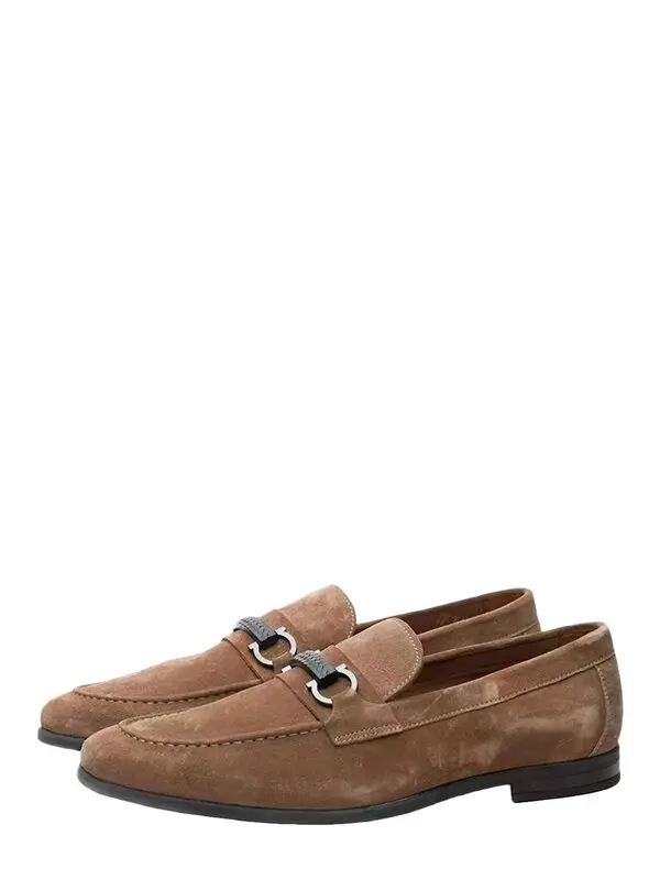 POCHE PARIS Horseshoe Detail Loafers - Brown