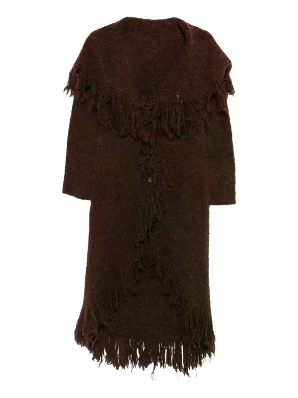 Cult Gaia Victoria Duster Fringed Coat - Brown