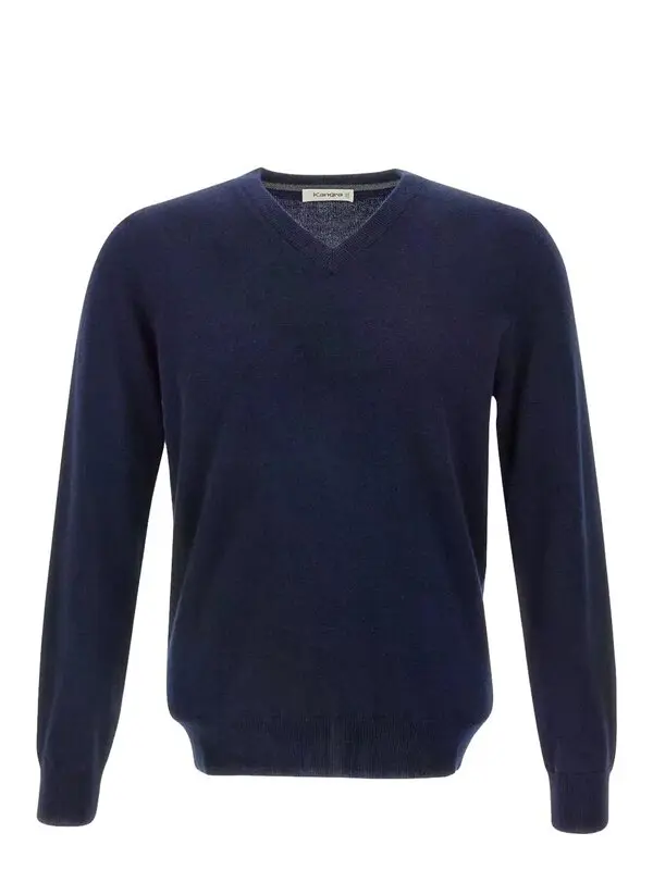 KANGRA V-neck Ribbed Sweater - Blue