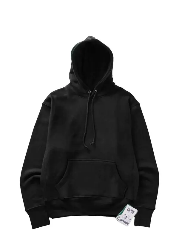 POWER GOODS Drawstring Hooded Sweatshirt - Black