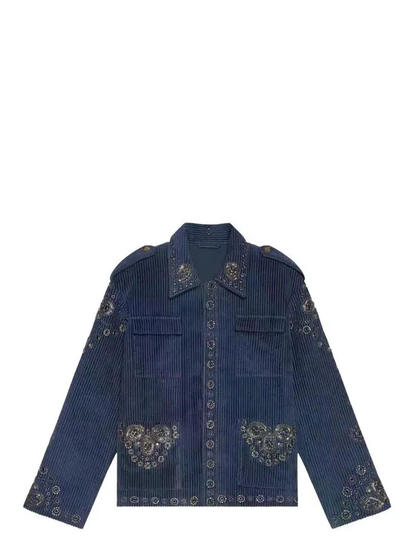 BAZISZT Velura Embellished Jacket - Blue
