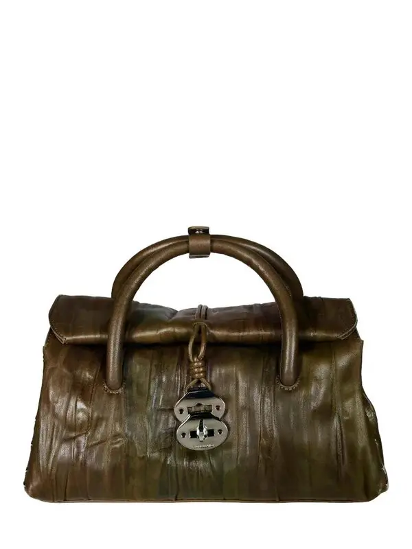 ZANELLATO Small Dotta Plissé Satchel - Green
