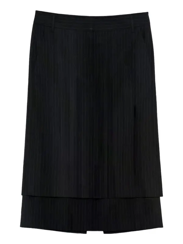 Tibi Convertible Pinstripe Skirt - Blue