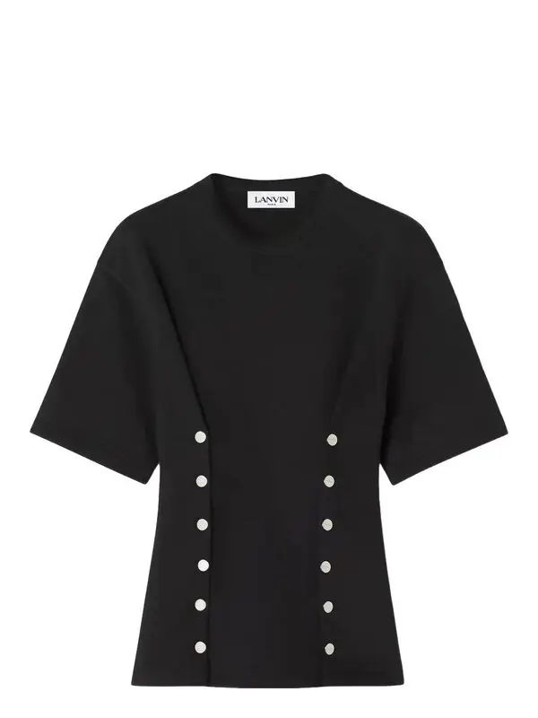 LANVIN Button-detail Fitted Top - Black