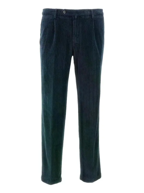 BRIGLIA 1949 Ribbed Flap-pocket Trousers - Blue