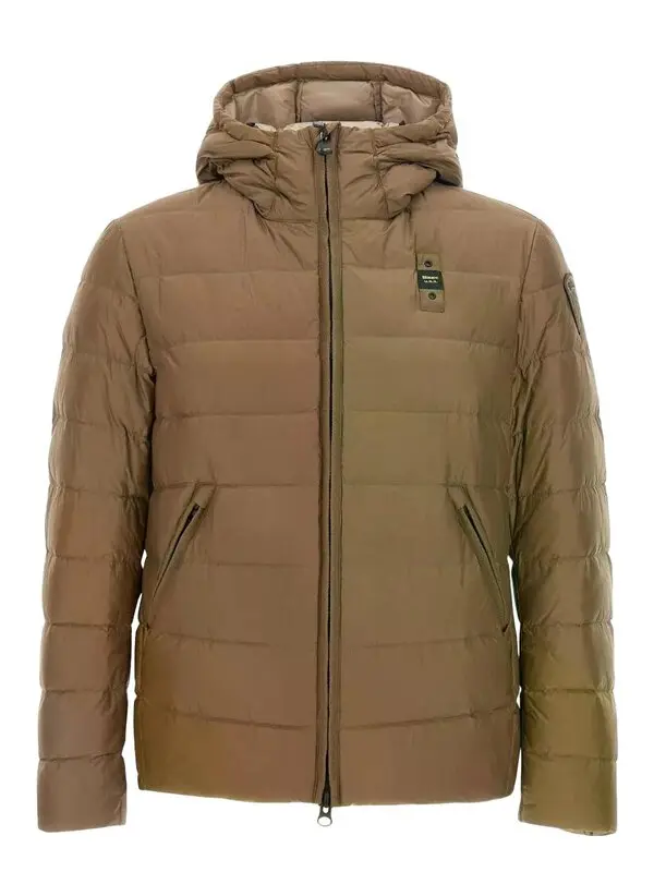 BLAUER. Quilted Hooded Jacket - Brown