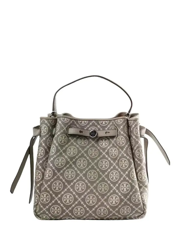 Tory Burch Romy T Monogram Bucket Bag - Grey