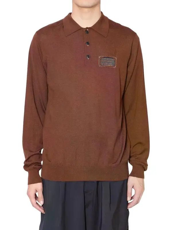 Kolor Long-sleeve Polo-neck Sweater - Brown