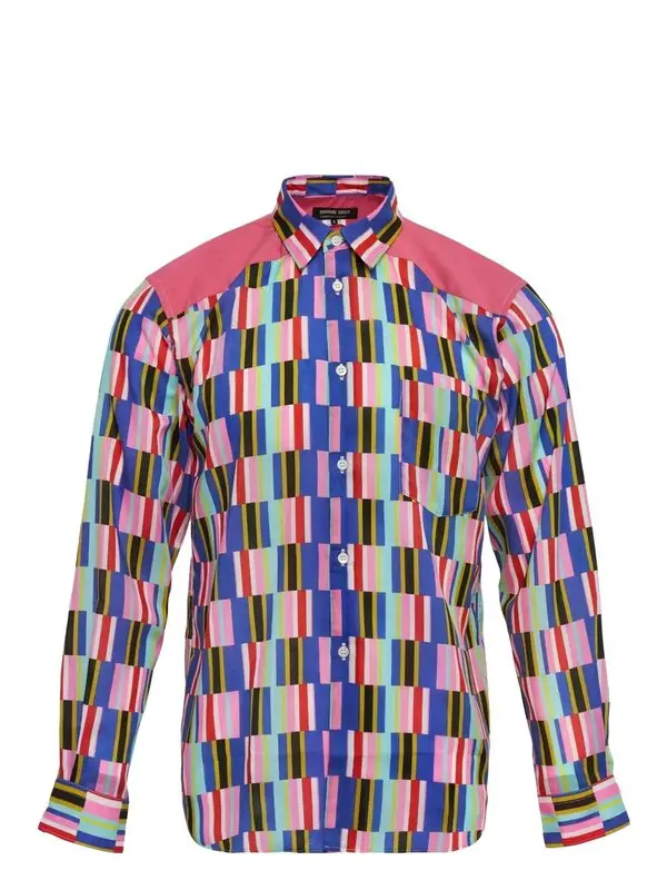 Comme Des Garçons Striped-print Shirt - Pink