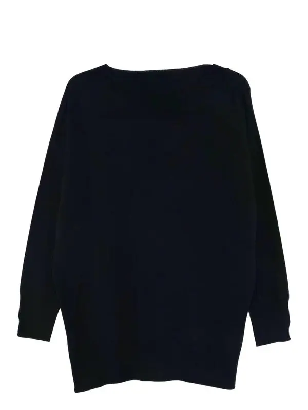 LE TRICOT PERUGIA Boat-neck Batwing Sleeve Sweater - Blue
