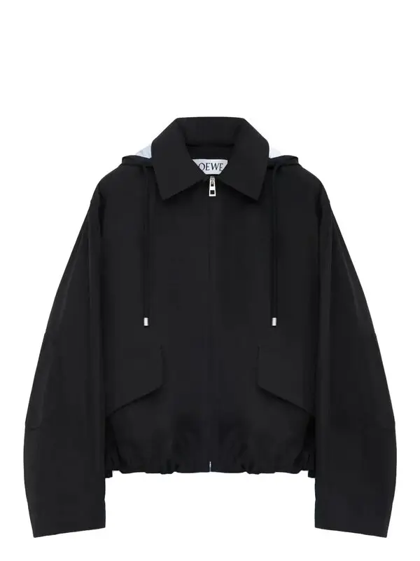 Loewe Hooded Zip Parka - Black