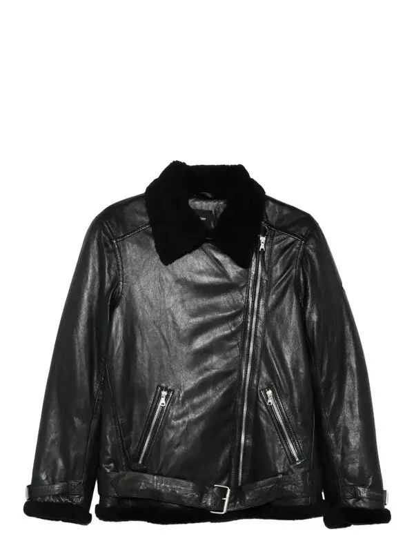 Superdry Shearling-collar Biker Jacket - Black