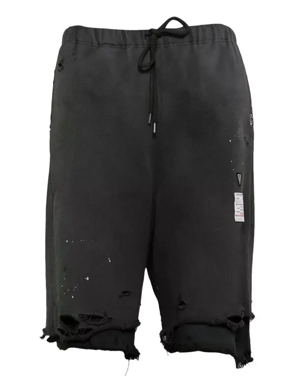 Mihara Yasuhiro Layered Distressed Shorts - Black