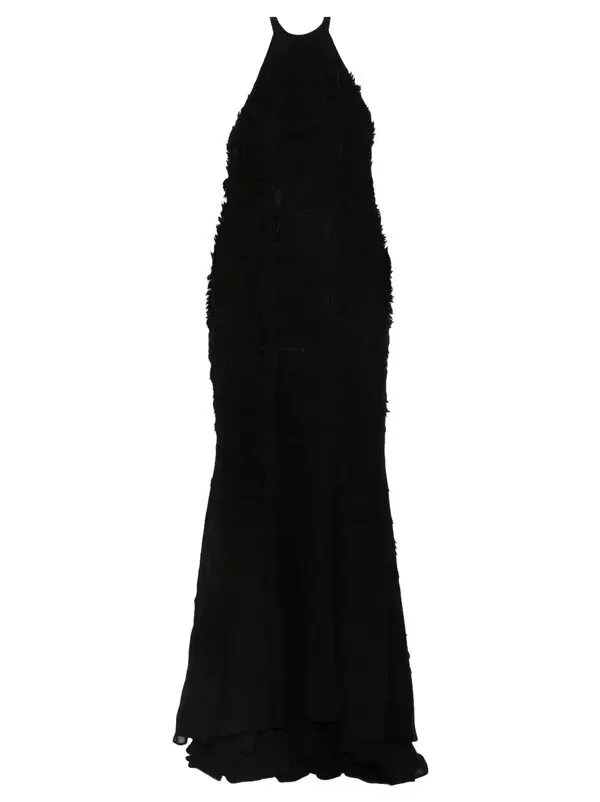 Amen Halterneck Textured Dress - Black