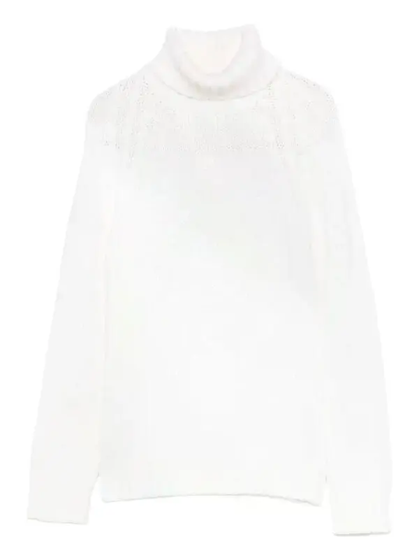 BASE Roll-neck Long Sleeve Sweater - White