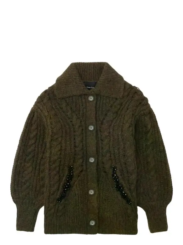 Simone Rocha Chunk-knit Cardigan - Green