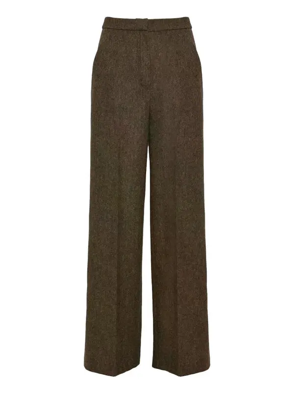 YVES SALOMON Tailored Flannel Trousers - Brown