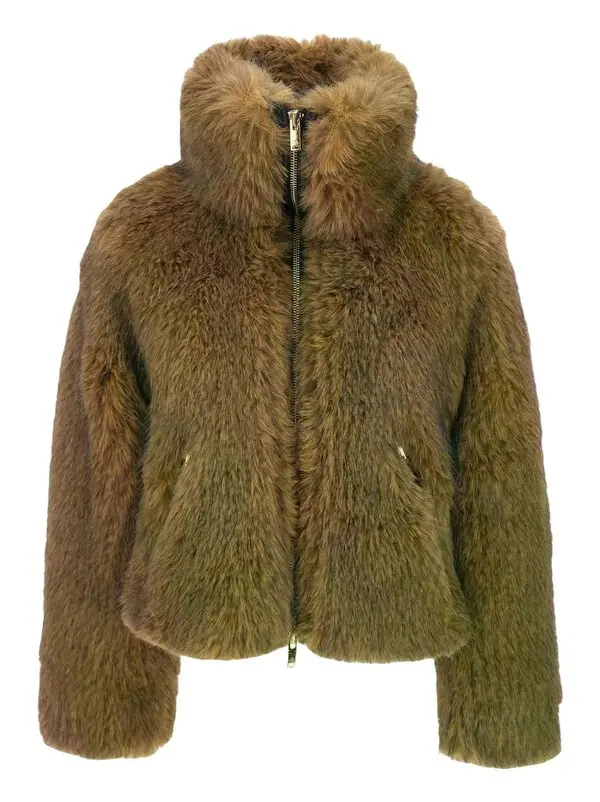 Moose Knuckles Faux Fur Jacket - Brown