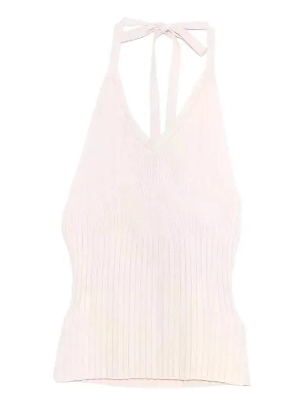 REFORMATION Delia Ribbed Halter Top - Pink